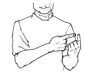"from" American Sign Language (ASL)